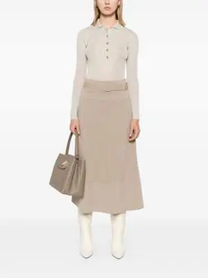 Pinko Lurex Ribbed Polo Sweater