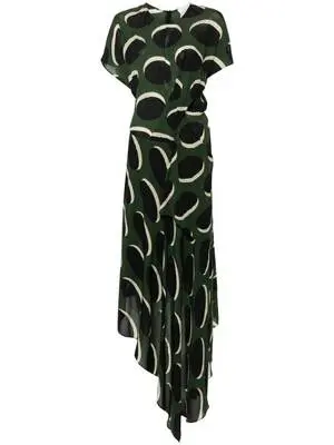 Colville Graphic-print Draped Midi Dress