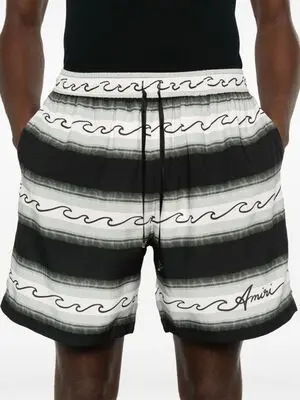 Amiri Wave Baja Striped Shorts