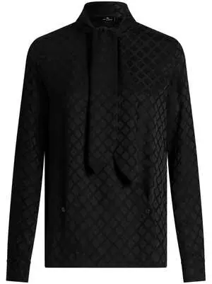Etro Scarf-collar Jacquard Shirt