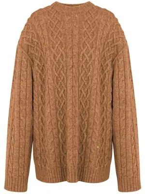 Moschino Cable-knit Virgin-wool Jumper - Brown