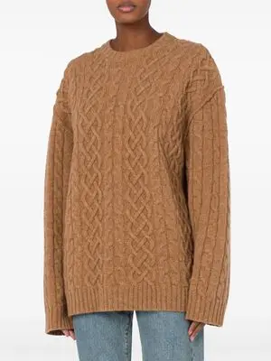Moschino Cable-knit Virgin-wool Jumper - Brown
