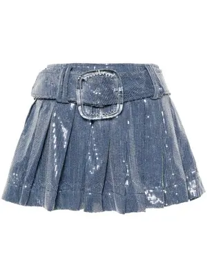 CHARLES JEFFREY Sequin-embellished Pleated Mini Skirt