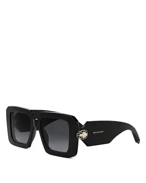BVLGARI Serpenti Geometric 52mm Sunglasses - Black/gray Gradient
