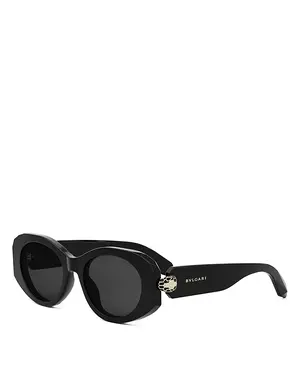 BVLGARI Serpenti Oval Sunglasses - Black/gray Solid