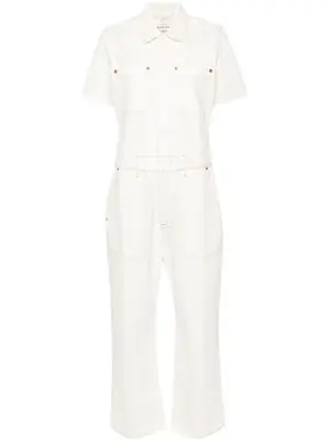 SLVRLAKE Short-sleeved Twill Jumpsuit - White