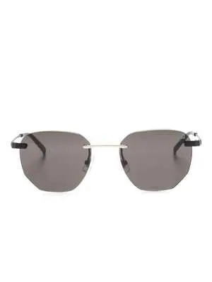 Dunhill Rimless Geometric-frame Sunglasses - Black