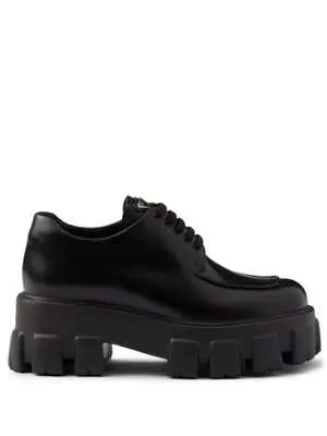 Prada Monolith Leather Lace-up Shoes