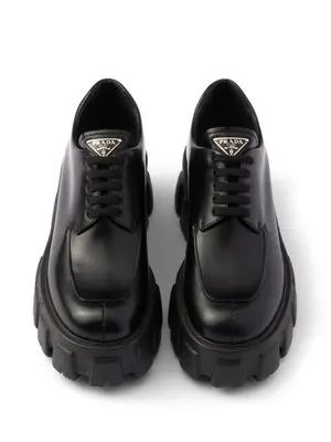 Prada Monolith Leather Lace-up Shoes