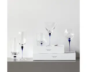 ORREFORS Intermezzo Blue Double Old Fashioned Glass