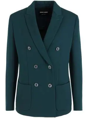 Giorgio Armani Notched-lapel Double-breasted Blazer - Green