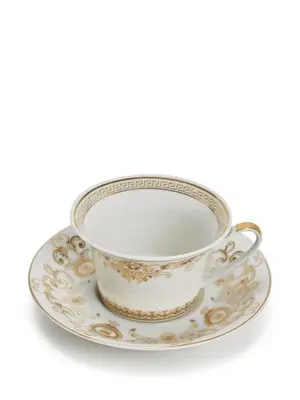 Versace X Rosenthal Medusa Gala Tea Cups And Saucers - White