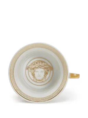 Versace X Rosenthal Medusa Gala Tea Cups And Saucers - White