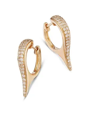 Bloomingdale'S Diamond Pave Elongated Hoop Earrings - Gold
