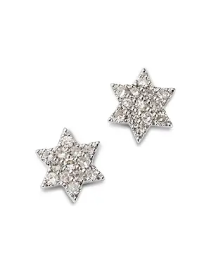 Bloomingdale'S Diamond Pave Star Of David Stud Earrings - White
