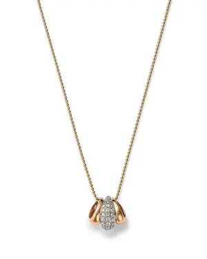 Bloomingdale'S Diamond And Polished Ring Pendant Necklace - Gold/white