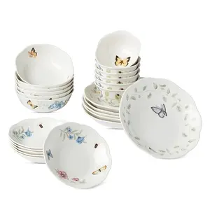 LENOX Butterfly Meadow 24 Piece Bowl Set - White