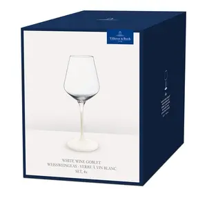 VILLEROY & BOCH Manufacture Rock Blanc White Wine Glasses, Set Of 4