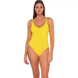 SUNSETS Sunsets Veronica One-Piece Swimsuit Lemon Zest Sandbar Rib