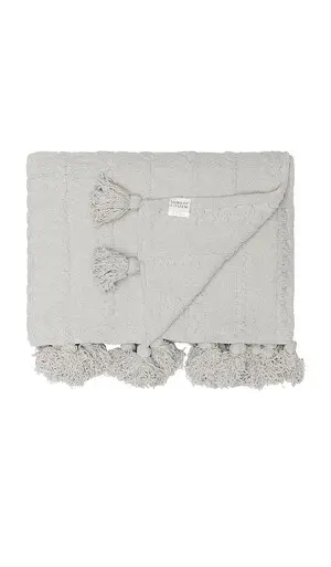 SUNDAY CITIZEN Braided Pom Pom Throw In Grey