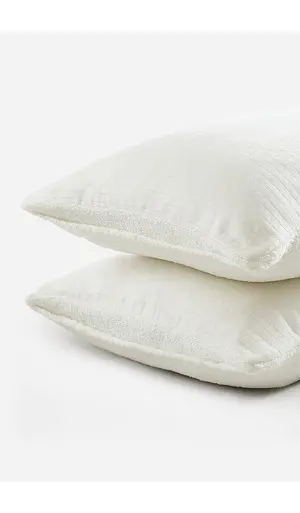 SUNDAY CITIZEN Standard Herringbone Snug Sham Set In Cream