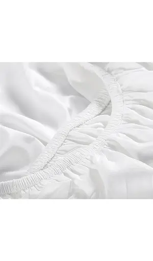 SUNDAY CITIZEN Queen Natural Premium Bamboo Fitted Sheet - White