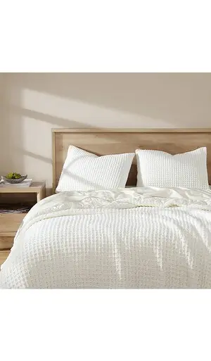 SUNDAY CITIZEN Full/queen Snug Waffle Comforter In Cream