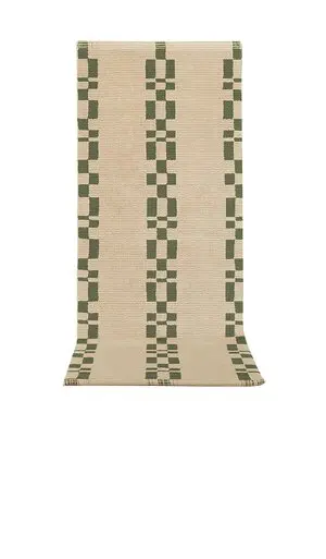 MORROW SOFT GOODS Alina Kitchen & Bath Mat Runner In Neutral - Tan & Olive