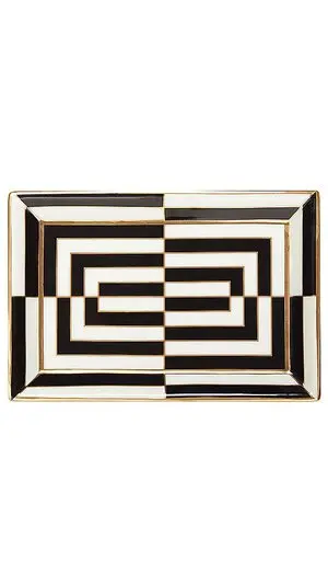 Jonathan Adler Op Art Rectangle Tray - Black & White