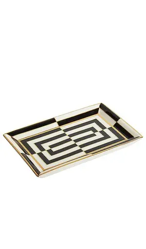 Jonathan Adler Op Art Rectangle Tray - Black & White