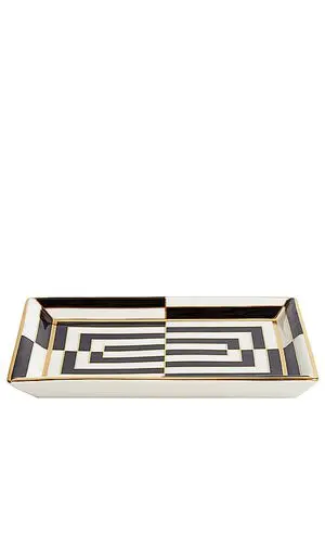 Jonathan Adler Op Art Rectangle Tray - Black & White