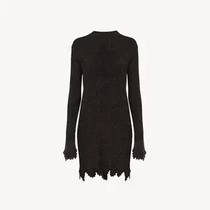 Chloé Fitted Scallop Knit Mini Dress