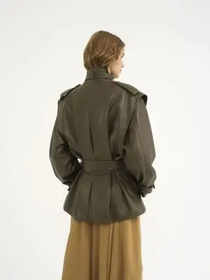 Chloé Oversized Leather Blouson Jacket