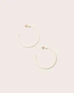 ALLSAINTS Toggle Large Hoop Earrings - Warm Brass