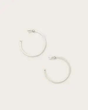 ALLSAINTS AllSaints Toggle Large Hoop Earrings Warm Silver