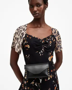 ALLSAINTS Eden Studded Leather Belt Bag