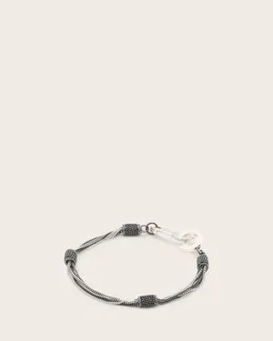 ALLSAINTS Fleur Two-tone Multi-chain Bracelet - Warm Silver
