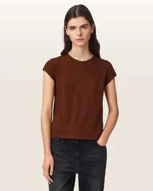 ALLSAINTS Anna Crew Neck Short Sleeve T-shirt - Brown
