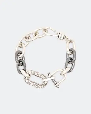 ALLSAINTS Cadence Two Tone Chain Bracelet With Crystal Embellishments