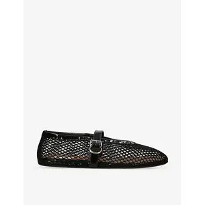 Alaïa Rhinestone-embellished Leather Ballet Flats - Black