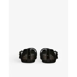 Alaïa Rhinestone-embellished Leather Ballet Flats - Black