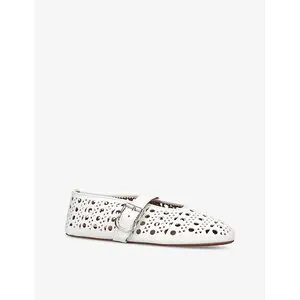 Alaïa Azzedine Vienne Cut-out Leather Ballet Flats - White