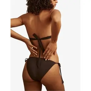 REISS Riah Side-tie Low-rise Bikini Bottom - Chocolate