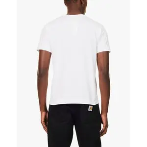 Play Comme Des Garcon Small Red Heart Brand-appliqué Cotton-jersey T-shirt - White