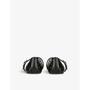 Alaïa Vienne Cut-out Leather Ballerina Courts - Black