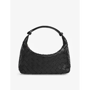 Bottega Veneta Wallace Mini Leather Top Handle Bag - Black/gold