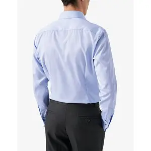Eton Signature French-cuff Slim-fit Cotton-twill Shirt - Light Blue