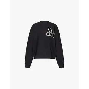 ANINE BING Miles Oversized Cotton-jersey Sweatshirt - Black