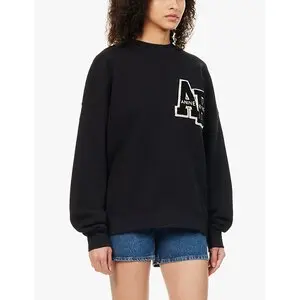 ANINE BING Miles Oversized Cotton-jersey Sweatshirt - Black