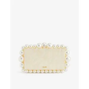 Cult Gaia Eos Faux-pearl And Acrylic Clutch - Ivory